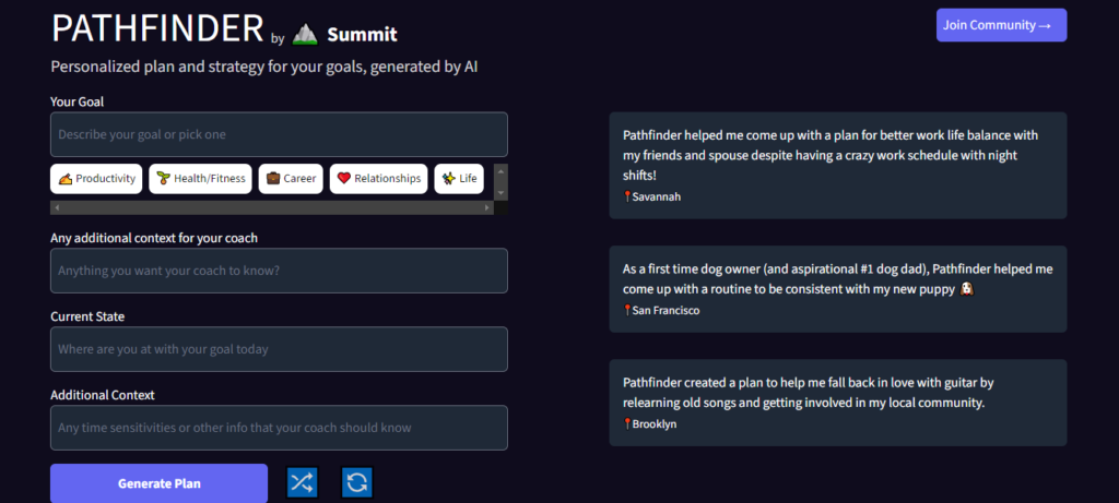 Pathfinder - Generate personalized plans and strategies