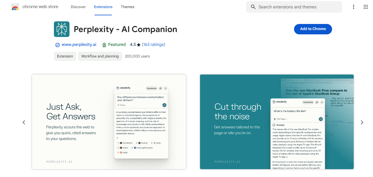 Perplexity for Chrome - Chrome Browser for Instant Knowledge