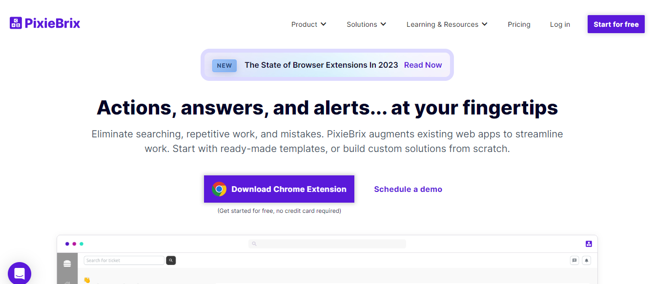 PixieBrix - Personalize web application