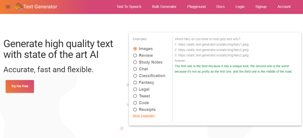 Text Generator - Generate Text in high quality
