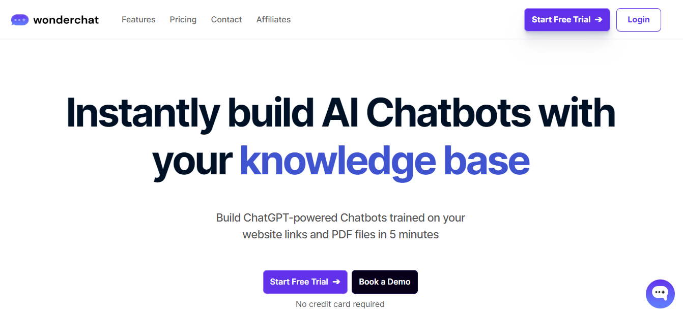 WonderChat - Create Custom AI Chatbots for Your Website