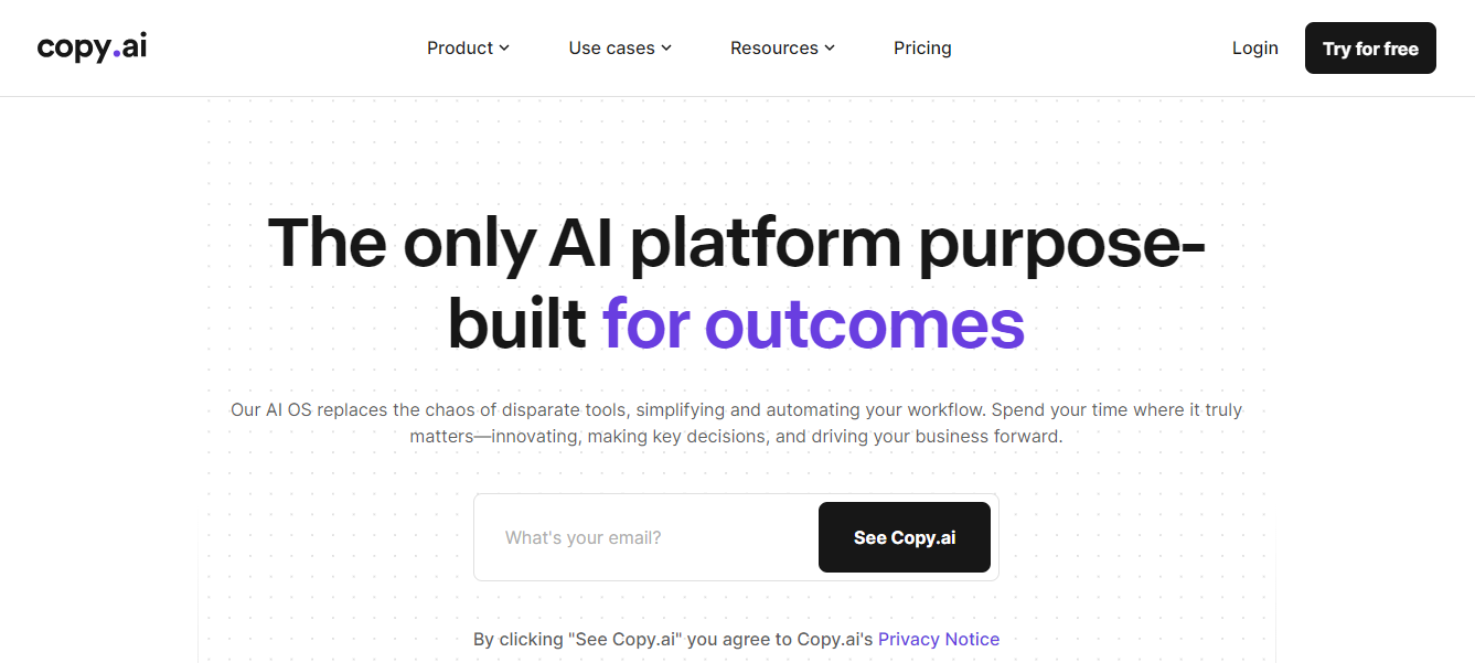 Copy.ai - Generate blog posts and marketing copy