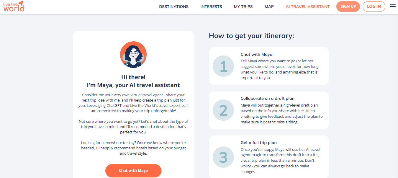 Maya - Create trip plan with AI travel assistant for free