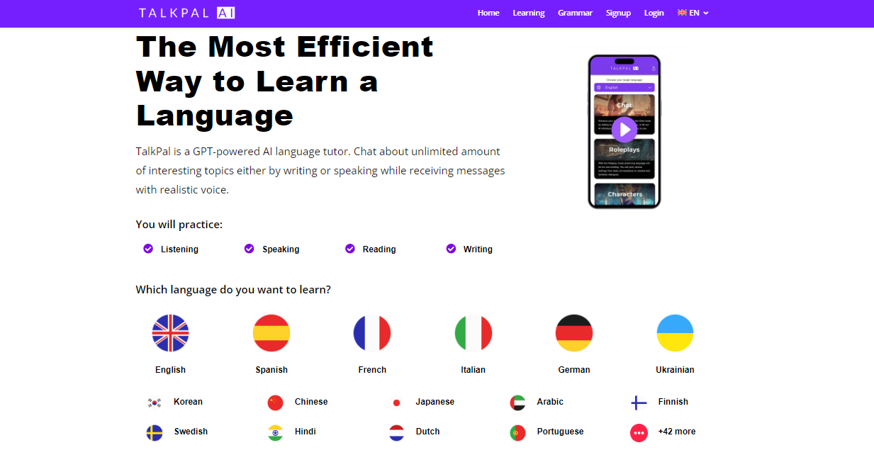 TalkPal AI - Learn any Language with AI Tutor